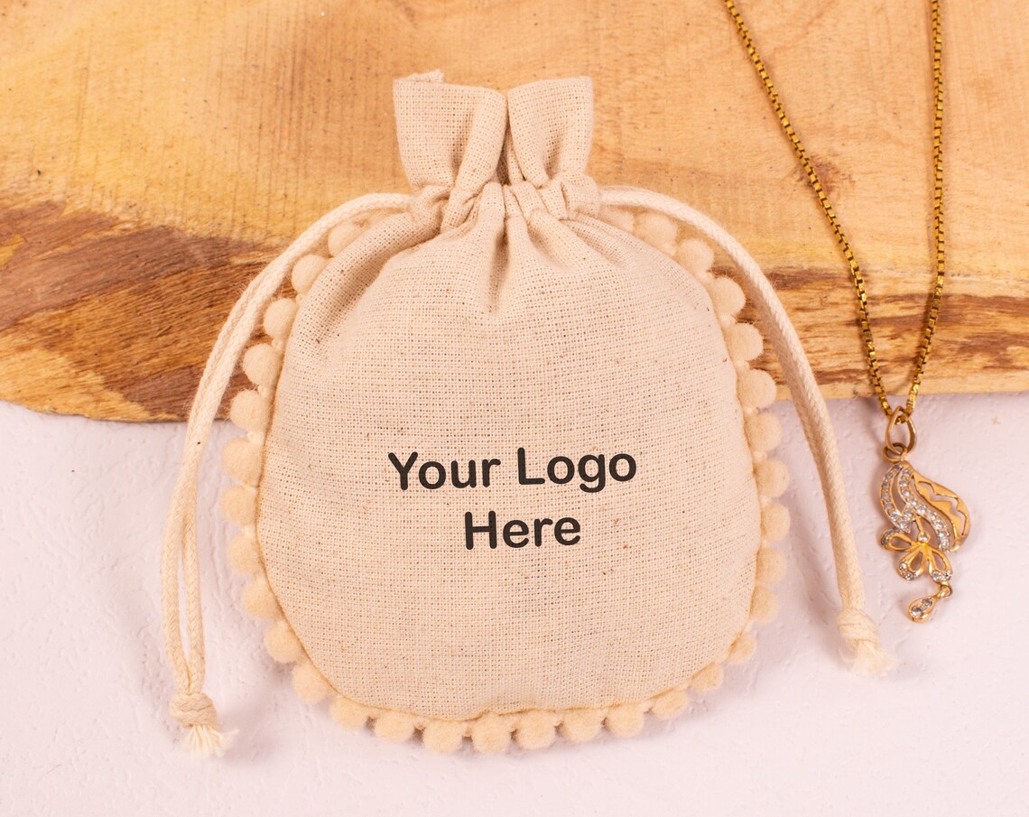 100 Personalized Jewelry Packaging Pouch Custom Drawstring - Etsy