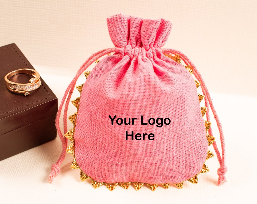 100 Custom Cotton Drawstring Jewelry Bags, Personalized Logo - Etsy