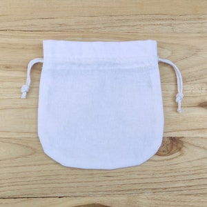 100 Custom White Cotton Bag Party Favor Gift Bag Jewelry Packaging ...