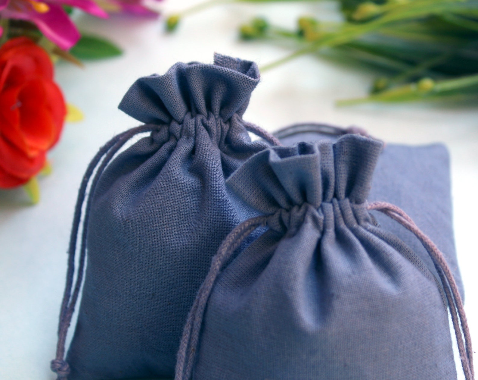 100 Cotton Drawstring Bag Personalized Logo Wedding Favor | Etsy