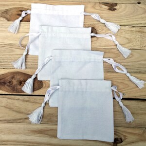 100 Custom White Cotton Pouchs for Gift Purpose, Jewelry Packaging ...