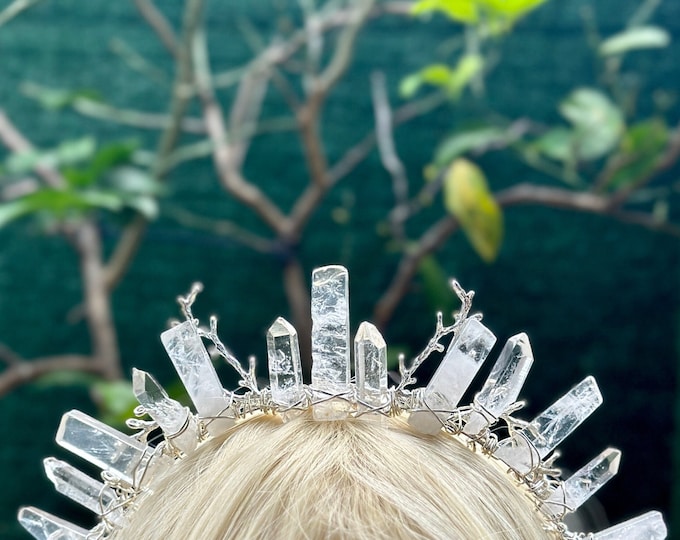 Creeks of Clear Quartz Tiara | Crown Gifts for Her Healing Crystals ...