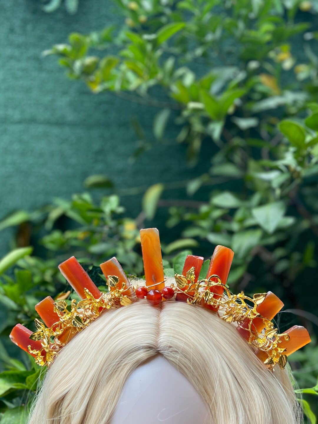 Constellations of Red Carnelian Tiara Red Crown Summer - Etsy