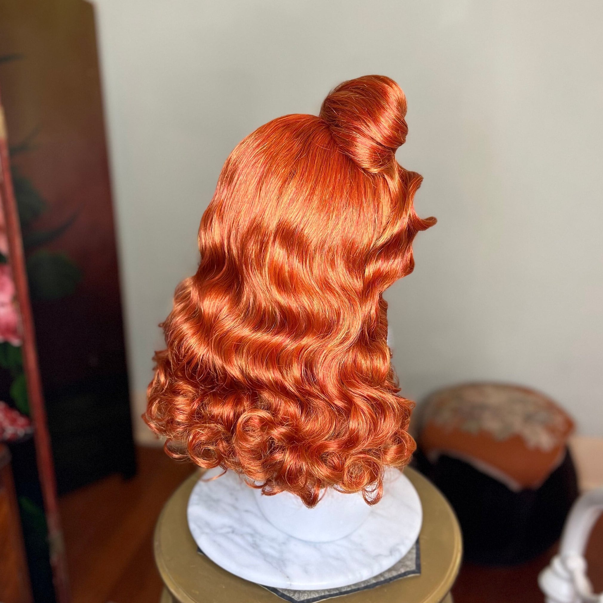 Flaming Red Pinup Hairstyle Vintage Wig Rita Hayworth! Redhead ...