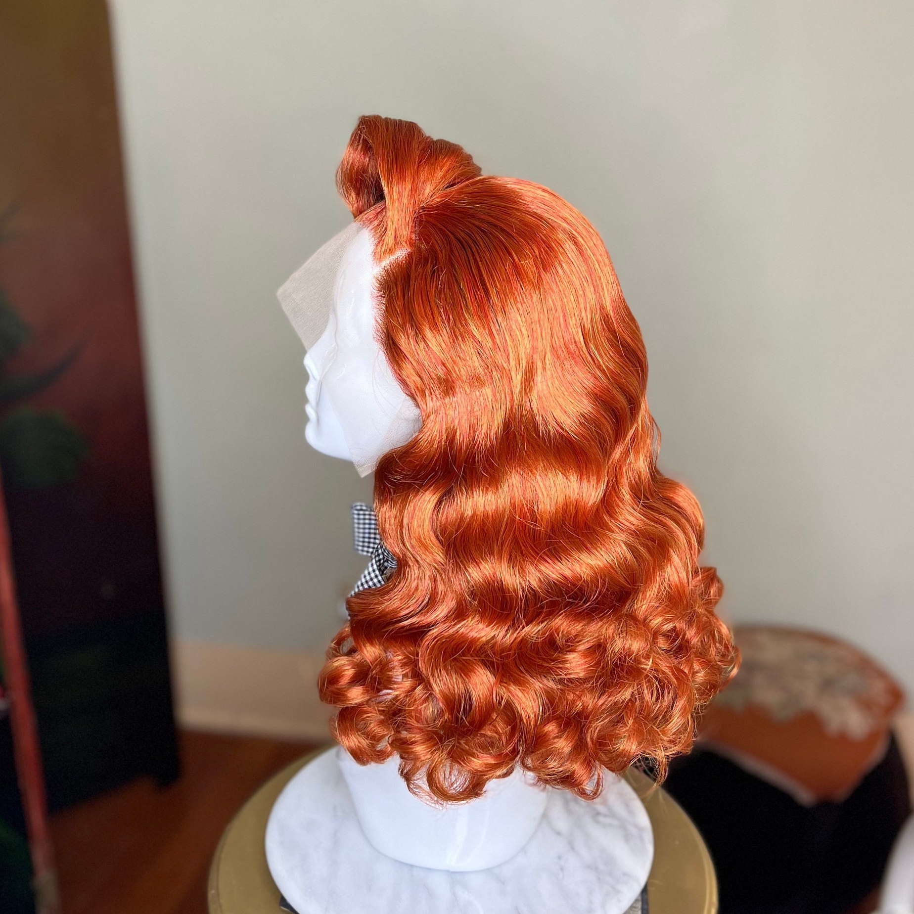 Flaming Red Pinup Hairstyle Vintage Wig Rita Hayworth! Redhead Bombshell Hair! - Etsy