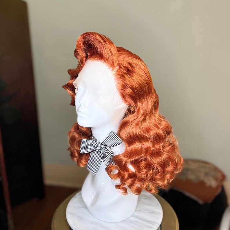 Flaming Red Pinup Hairstyle Vintage Wig Rita Hayworth! Redhead ...