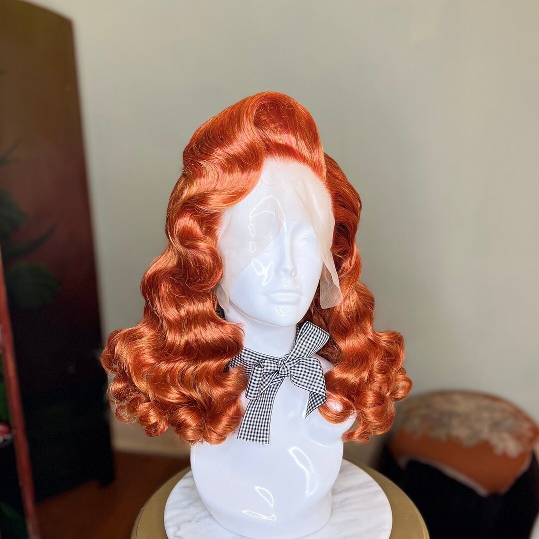 Flaming Red Pinup Hairstyle Vintage Wig Rita Hayworth! Redhead ...
