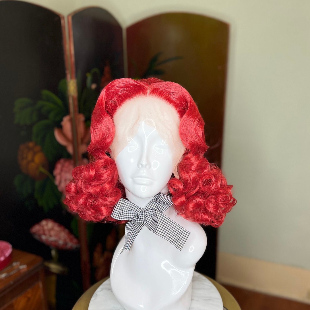 1940s Ruby Red Vintage Wig in a Dazzling Gemstone Color for Pinup Girls ...