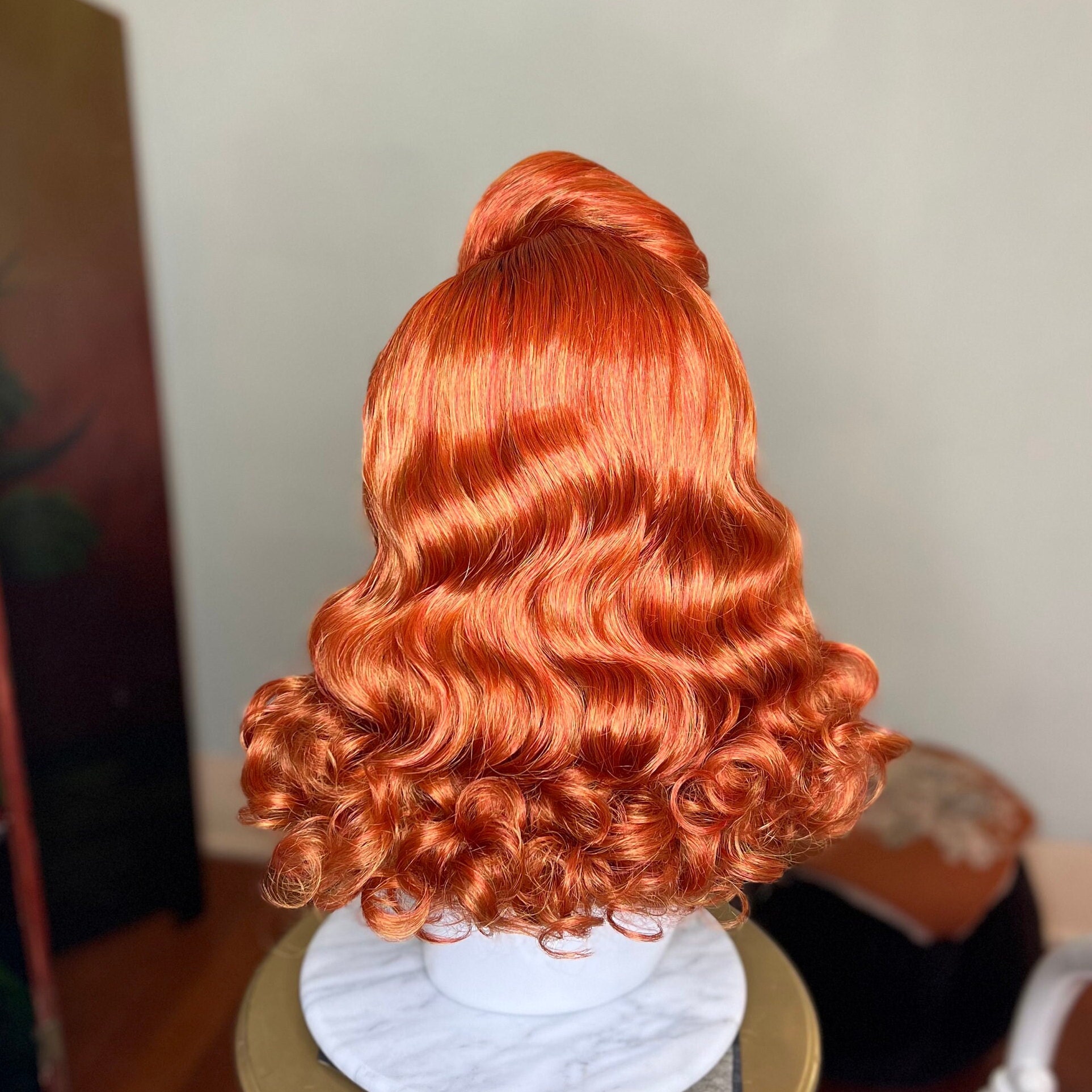 Flaming Red Pinup Hairstyle Vintage Wig Rita Hayworth! Redhead ...