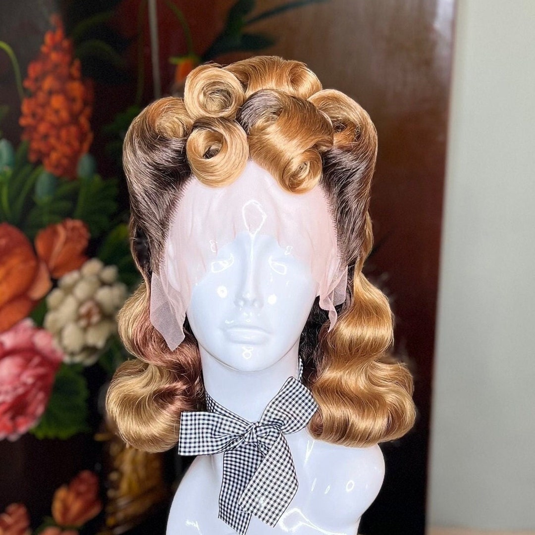 Vintage Victory Rolls Wig Retro Hairstyle 1940s Pinup Made to Order ...