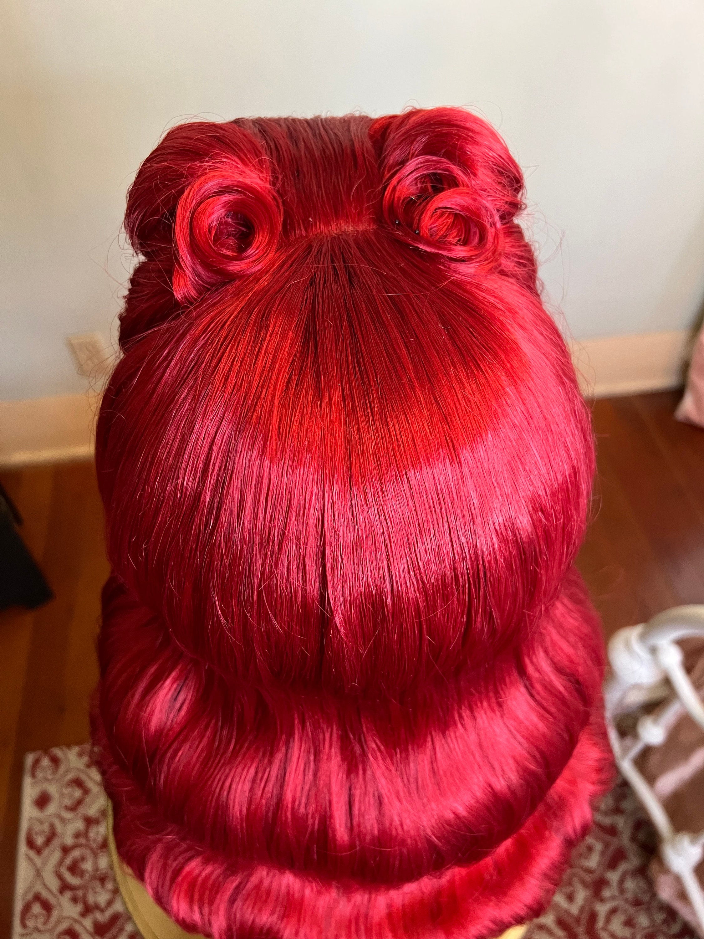 Ruby Red Pinup Wig With Bumper Bangs 1940s Vintage Hairstyle - Etsy