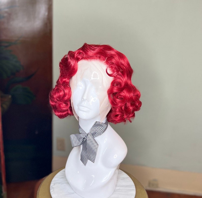 Ruby Red Finger Waves Wig, 1920s 1930s Hairstyle! Be a Flapper in This ...