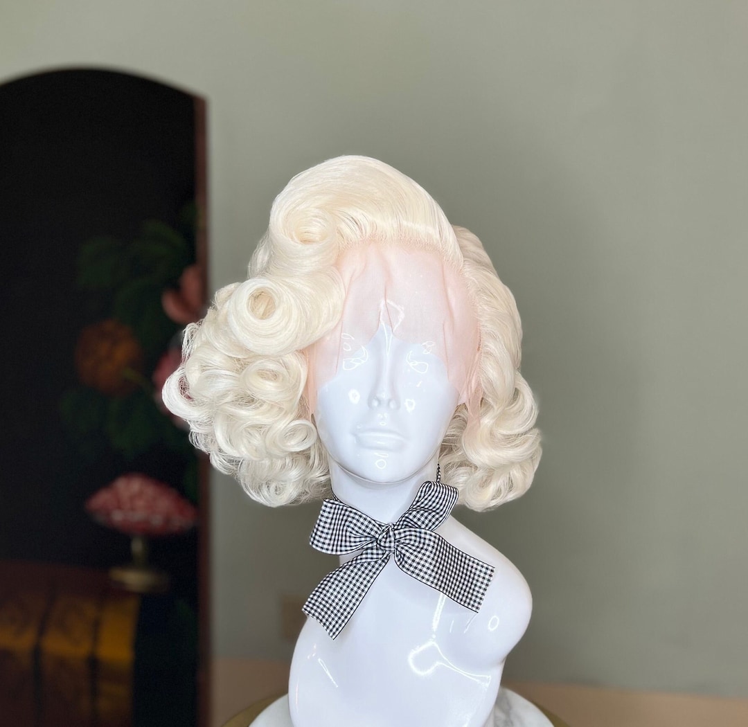 Custom MADE TO ORDER Platinum Blonde Side Swept Wig Jane Russell 1950s ...