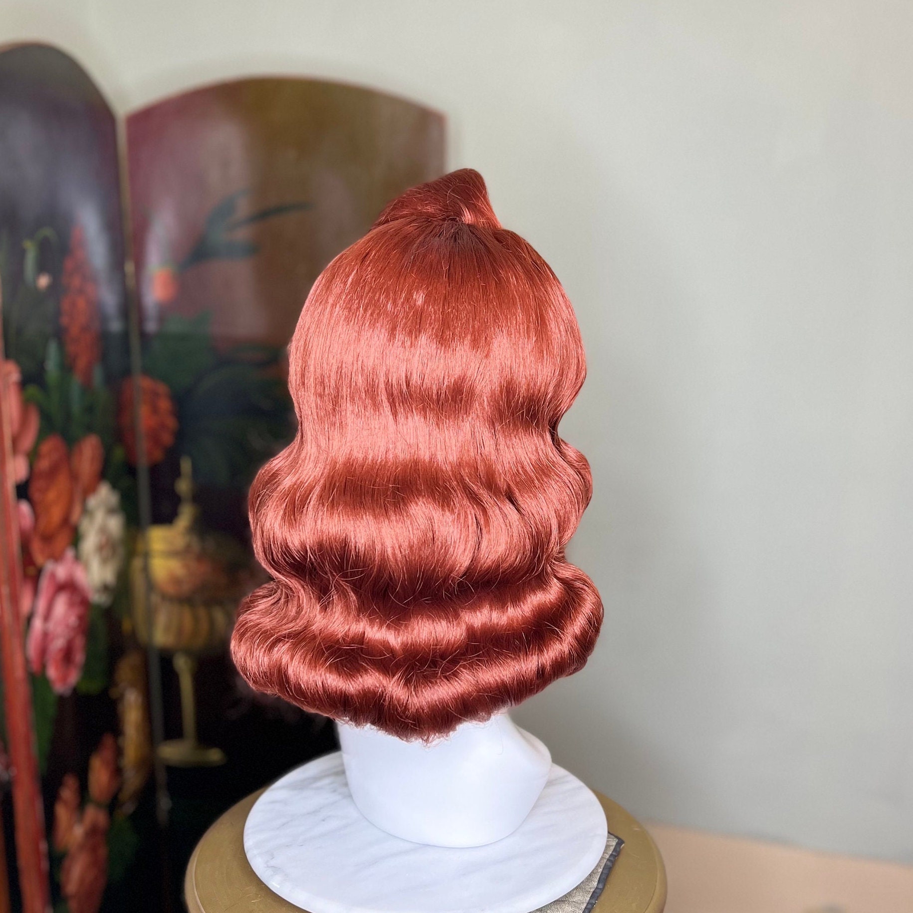 1940s Glamour Girl Redhead Vintage Wig: Rita Hayworth Inspired Lace ...