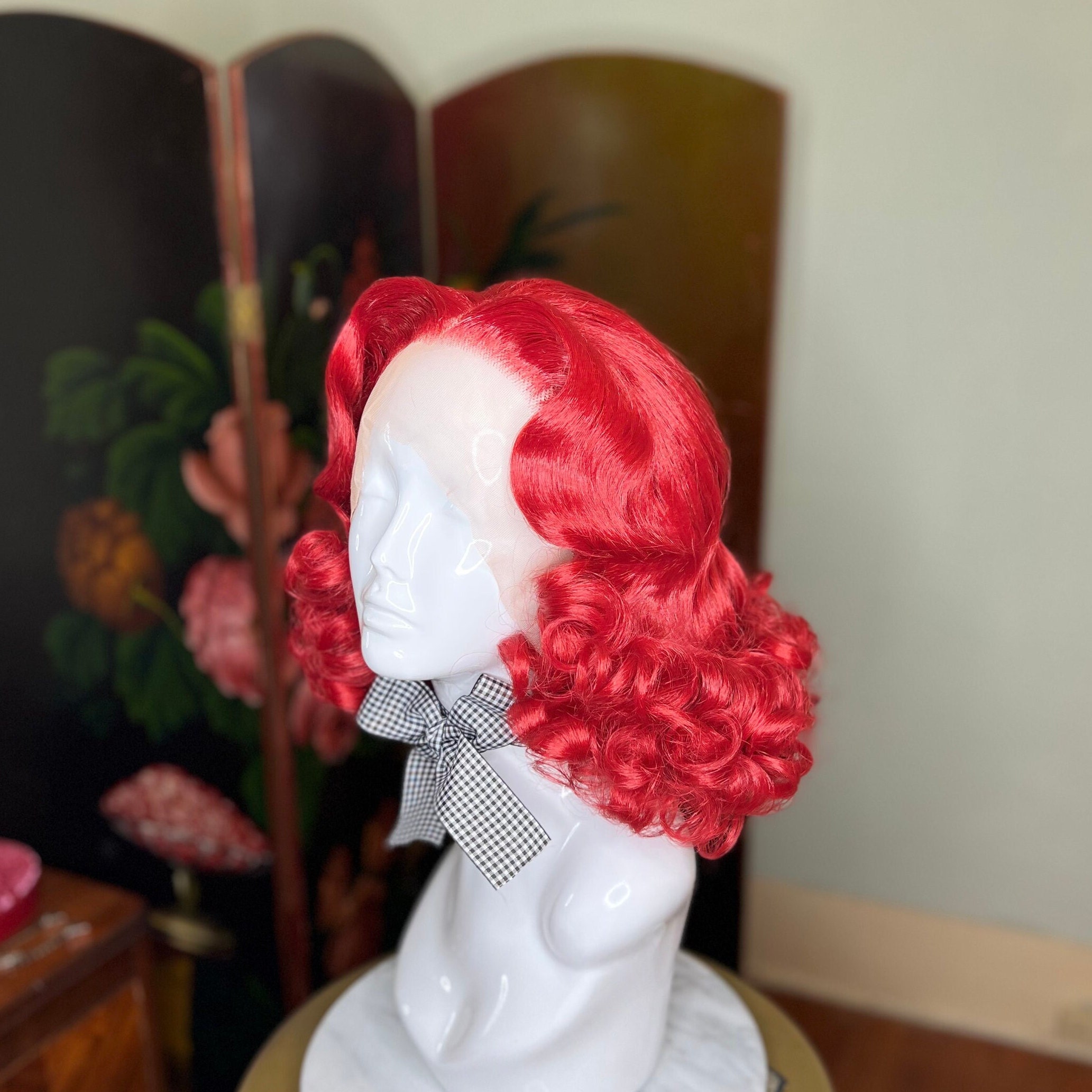 1940s Ruby Red Vintage Wig in a Dazzling Gemstone Color for Pinup Girls ...