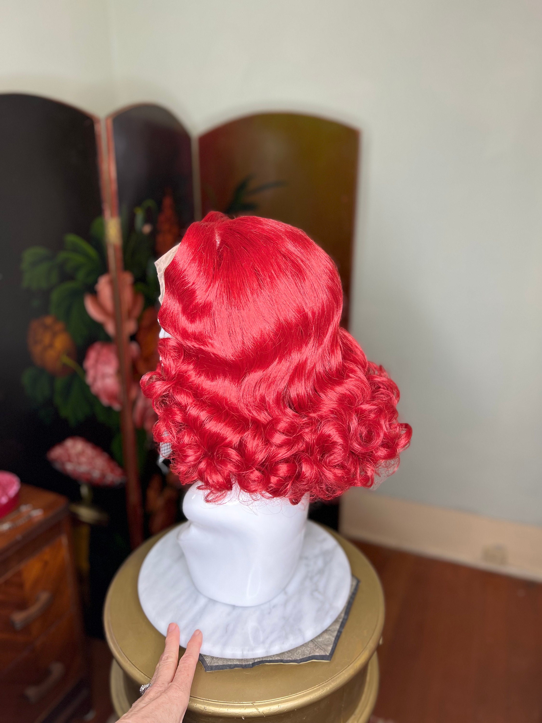 1940s Ruby Red Vintage Wig in a Dazzling Gemstone Color for Pinup Girls ...