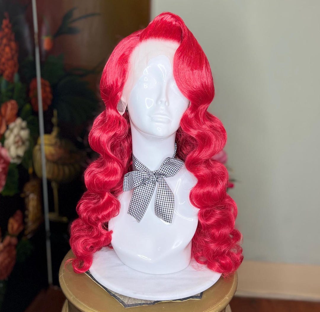 Custom Jessica Rabbit Wig: Ruby Red Retro Hollywood Waves - Etsy