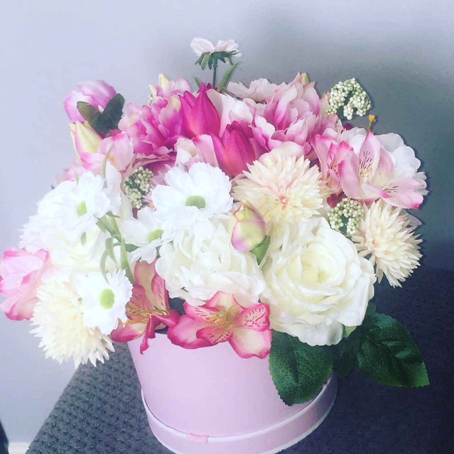 Hat Box Floral Arrangement | Etsy