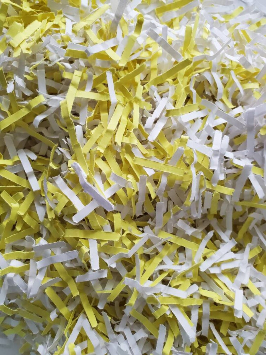 Neon Yellow Packaging Shred, Crinkle Cut Paper, Yellow and White Shred ...