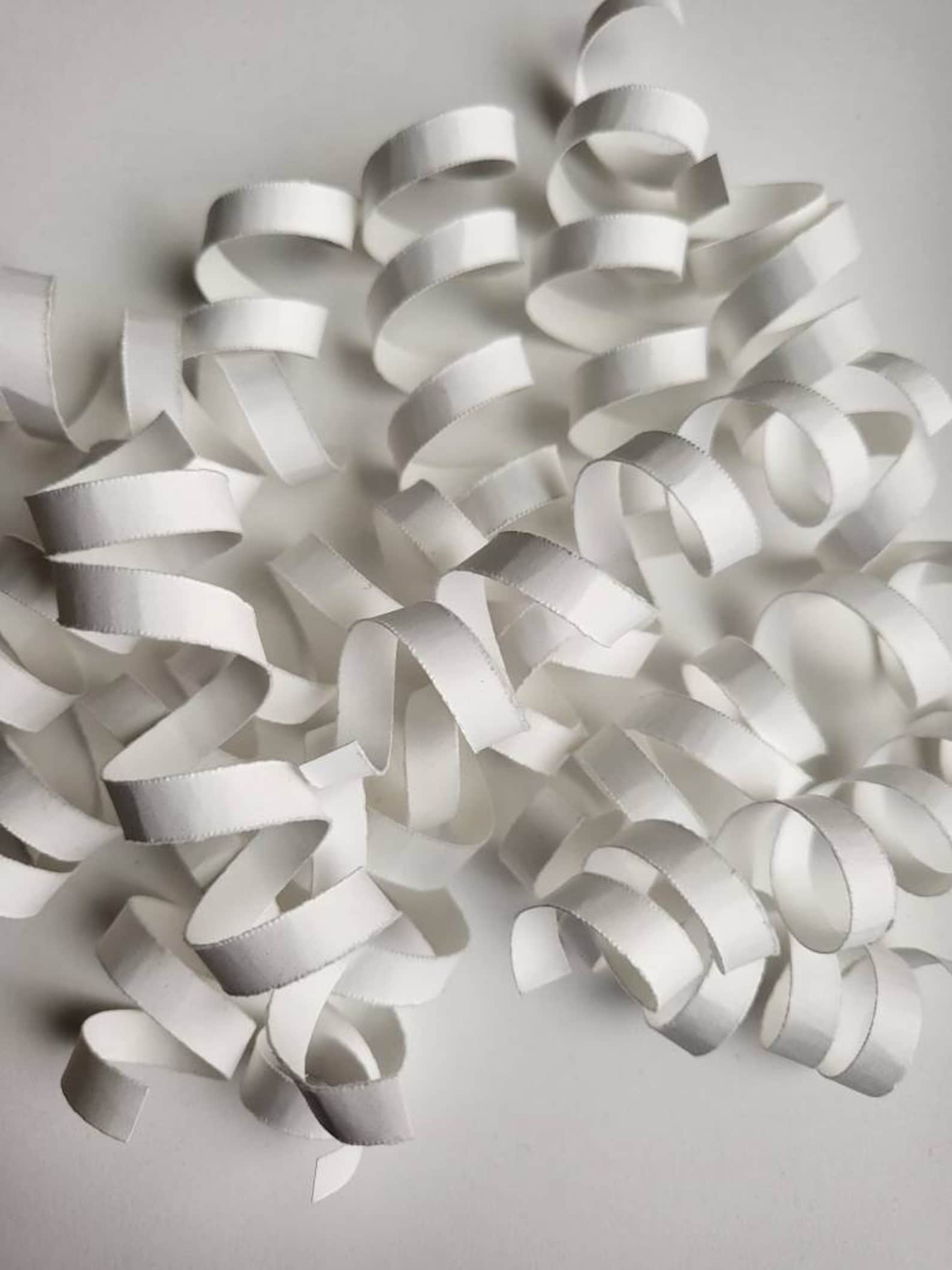 25 White Confetti Curls White Confetti Curly Paper Strips - Etsy