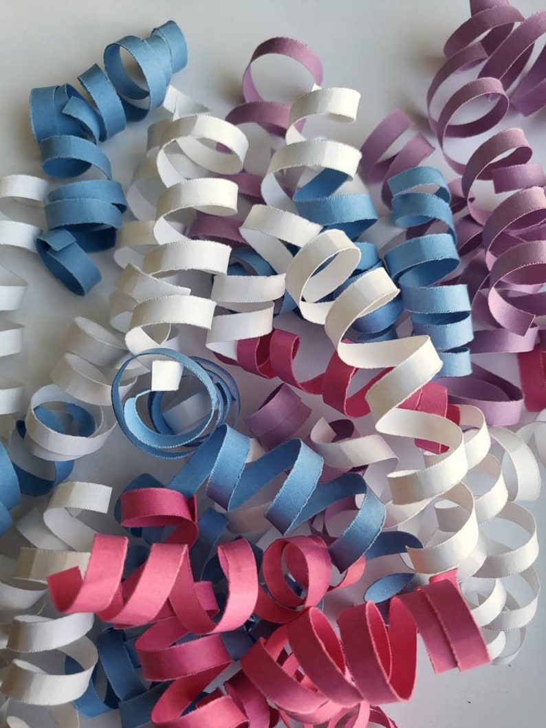 25 White Confetti Curls White Confetti Curly Paper Strips | Etsy