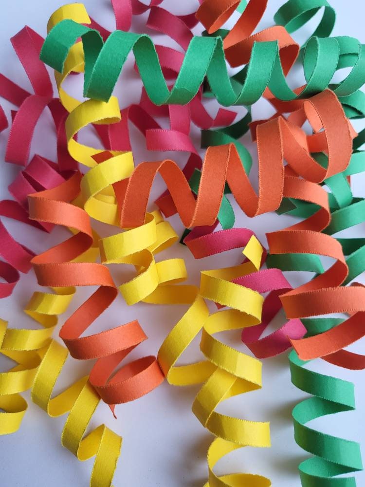 50 Orange Confetti Curls, Orange Confetti, Curly Paper, Paper Strips - Etsy