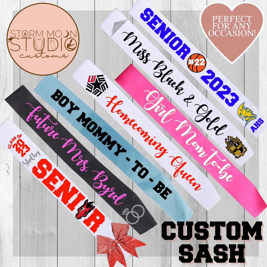 Personalized Sash, Cheer Sash, Bridal Sash, Senior Sash, Mommy to Be ...