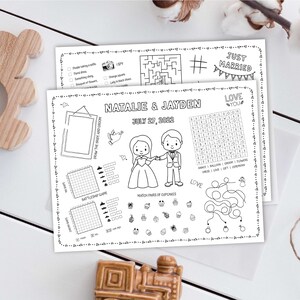 Printable Wedding Placemat Wedding Activity Sheet Wedding Coloring ...
