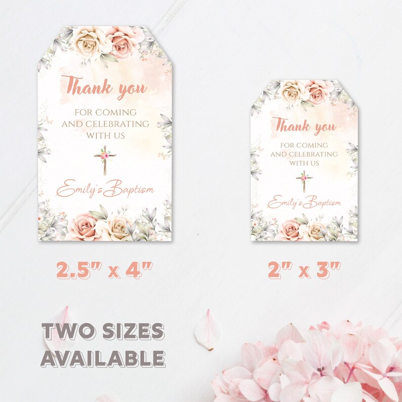 Baptism Favor Gift Tag Template | Baptism Favors Personalized | Thank ...