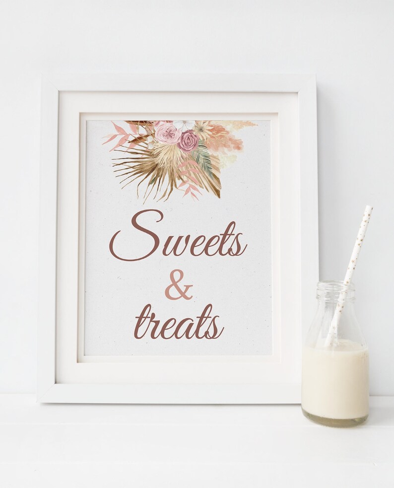 Sweet Table Sign Boho Bridal Shower Candy Bar Please Take a - Etsy