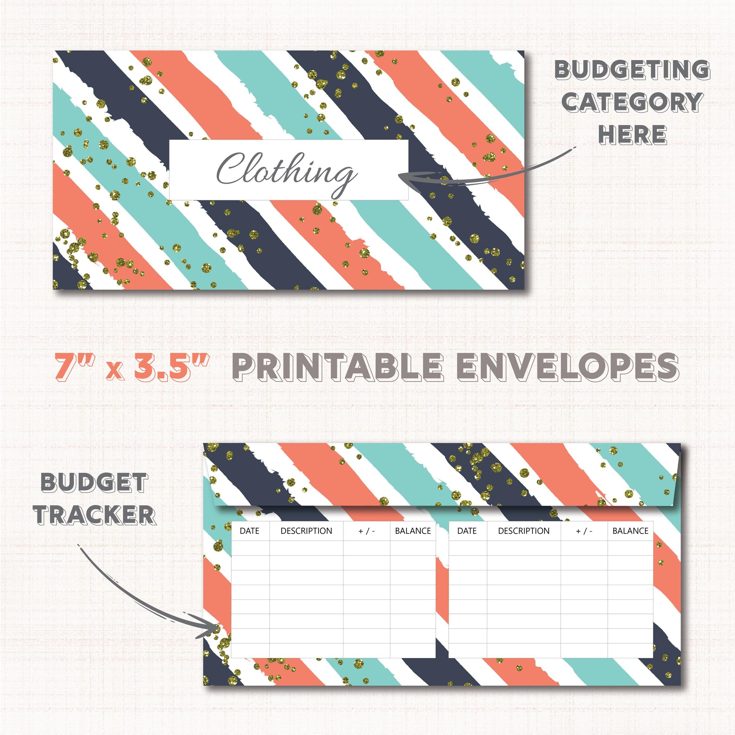 Cash Envelope Template PDF 6 Set Printable Money Envelopes - Etsy
