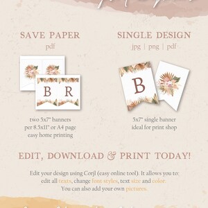 Boho Banner Template | Bridal Shower Welcome Banner | DIY Bachelorette ...