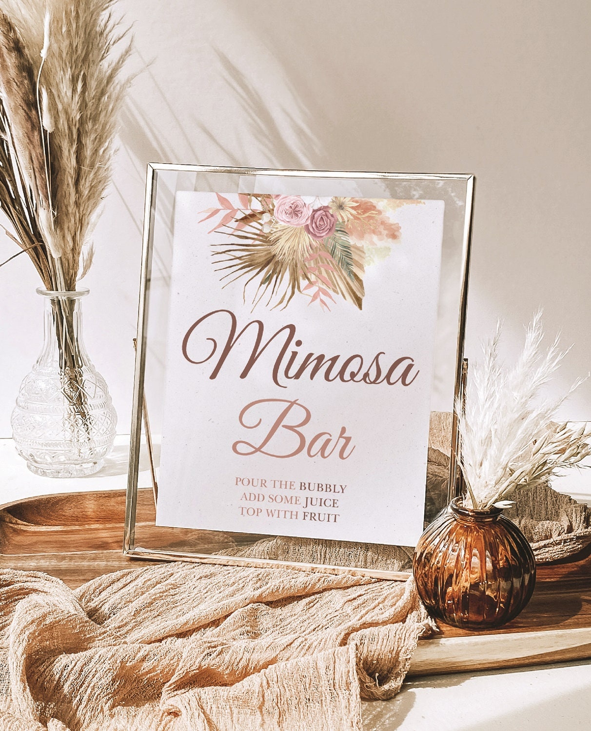 Mimosa Bar Sign Printable Wedding Mimosa Bar Boho Mimosa | Etsy