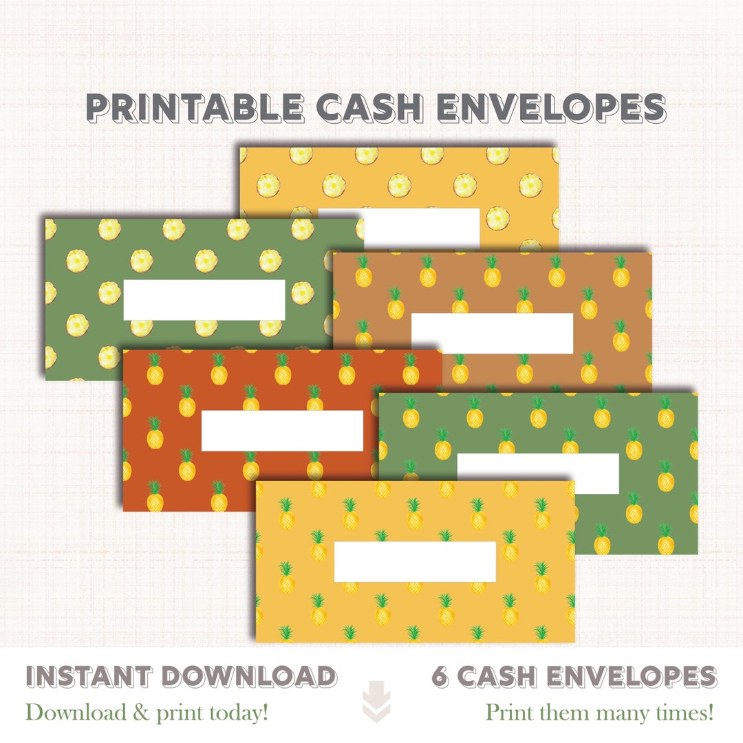 Pineapple Cash Envelopes Printable | Cash Envelope System | Mom Cash ...