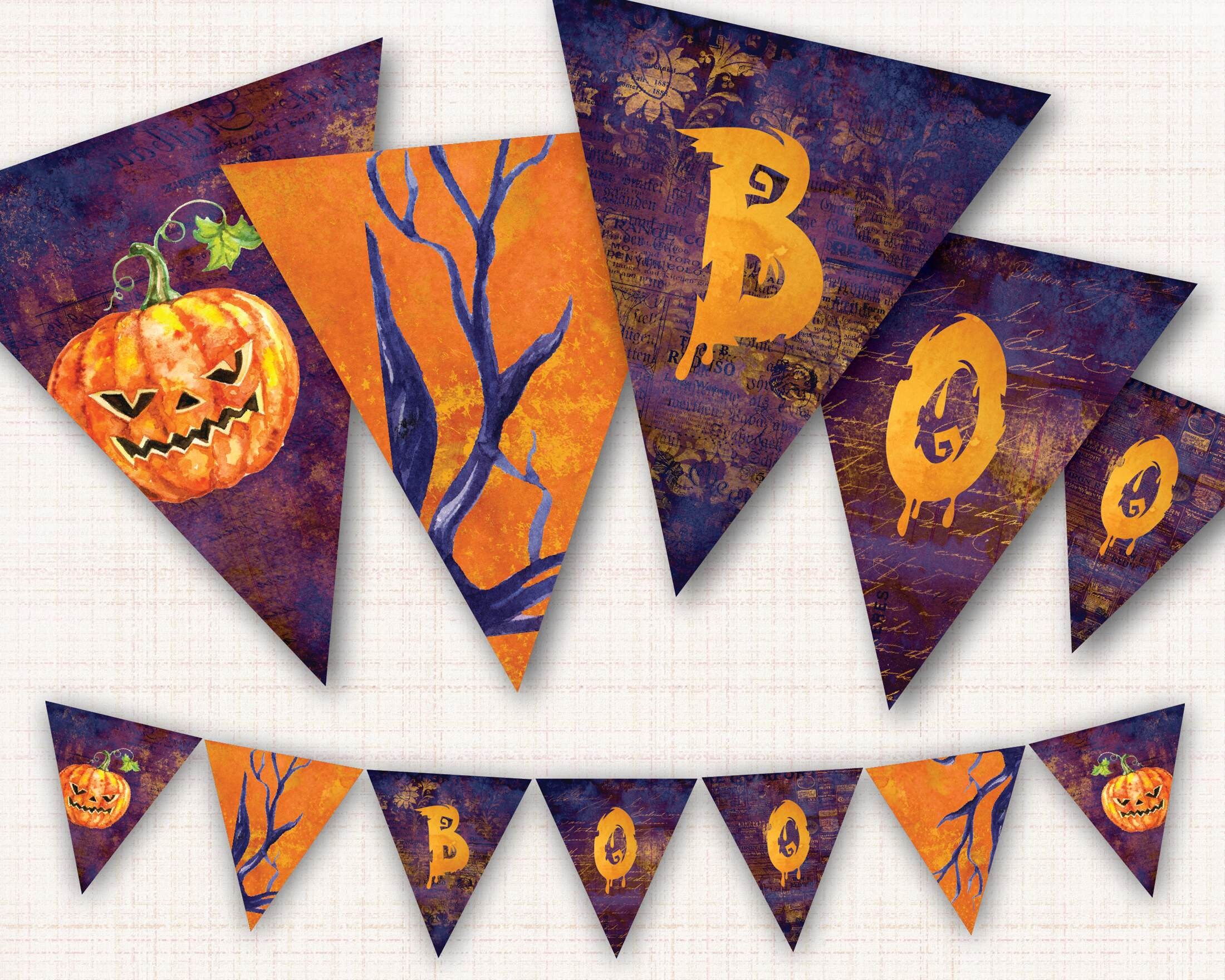 Halloween Banner BOO Printable Banner Purple Halloween - Etsy UK