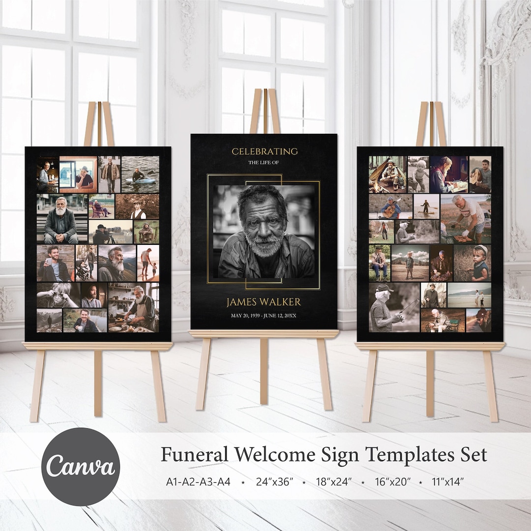 Celebration of Life Poster Funeral Poster Funeral Memory Board Funeral ...