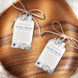 Funeral Favor Tag Template | Printable Funeral Gift Tag | in Loving ...