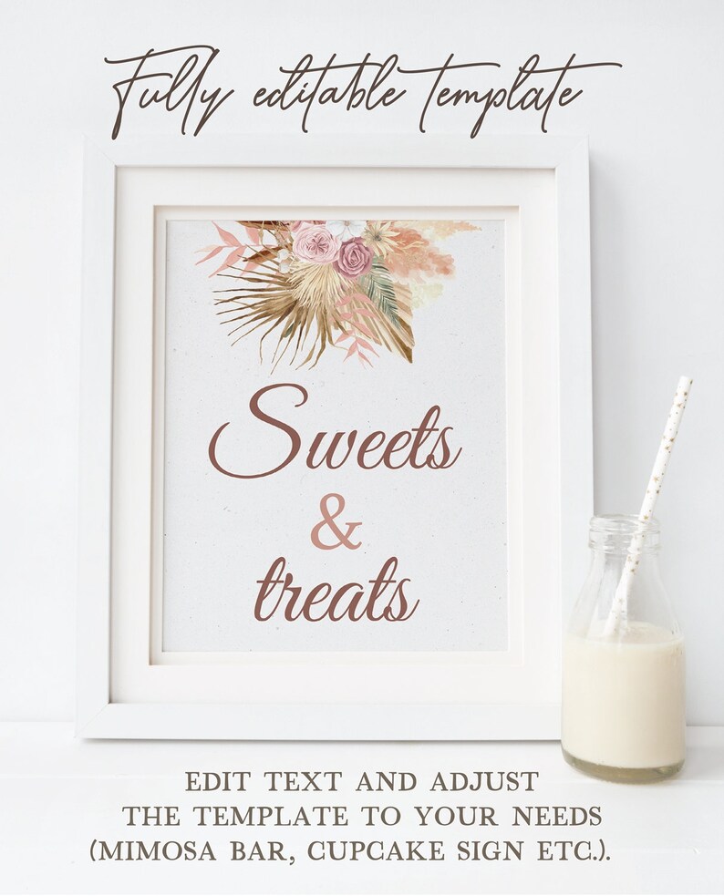 Sweet Table Sign Boho Bridal Shower Candy Bar Please Take a - Etsy