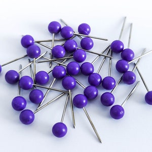 Purple Push Pins 100 Pc Map Push Pins Purple Ball Push - Etsy