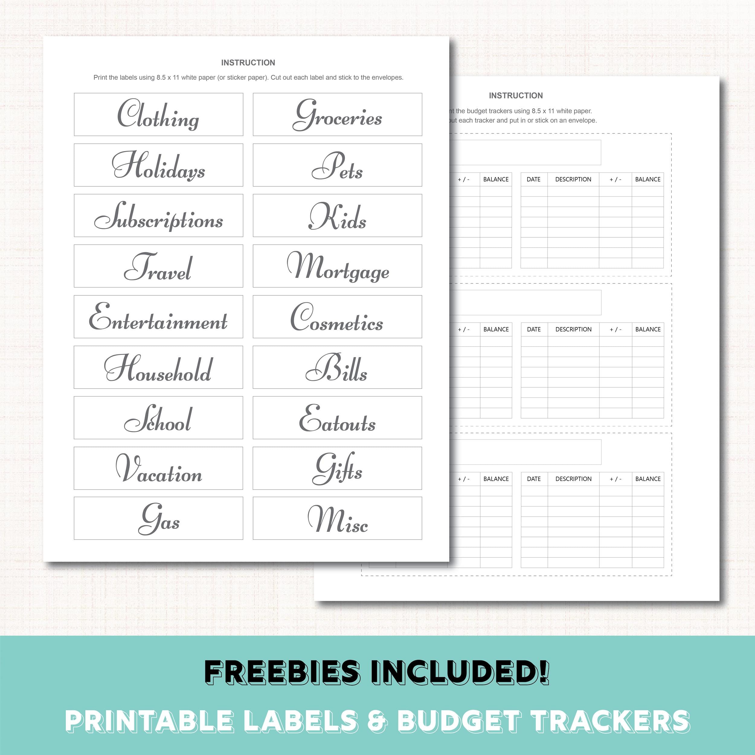 Cash Envelope Template PDF | 6 Set Printable Money Envelopes | Budget ...