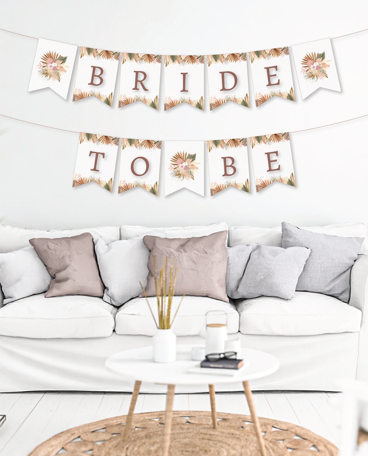Boho Banner Template Bridal Shower Welcome Banner DIY - Etsy