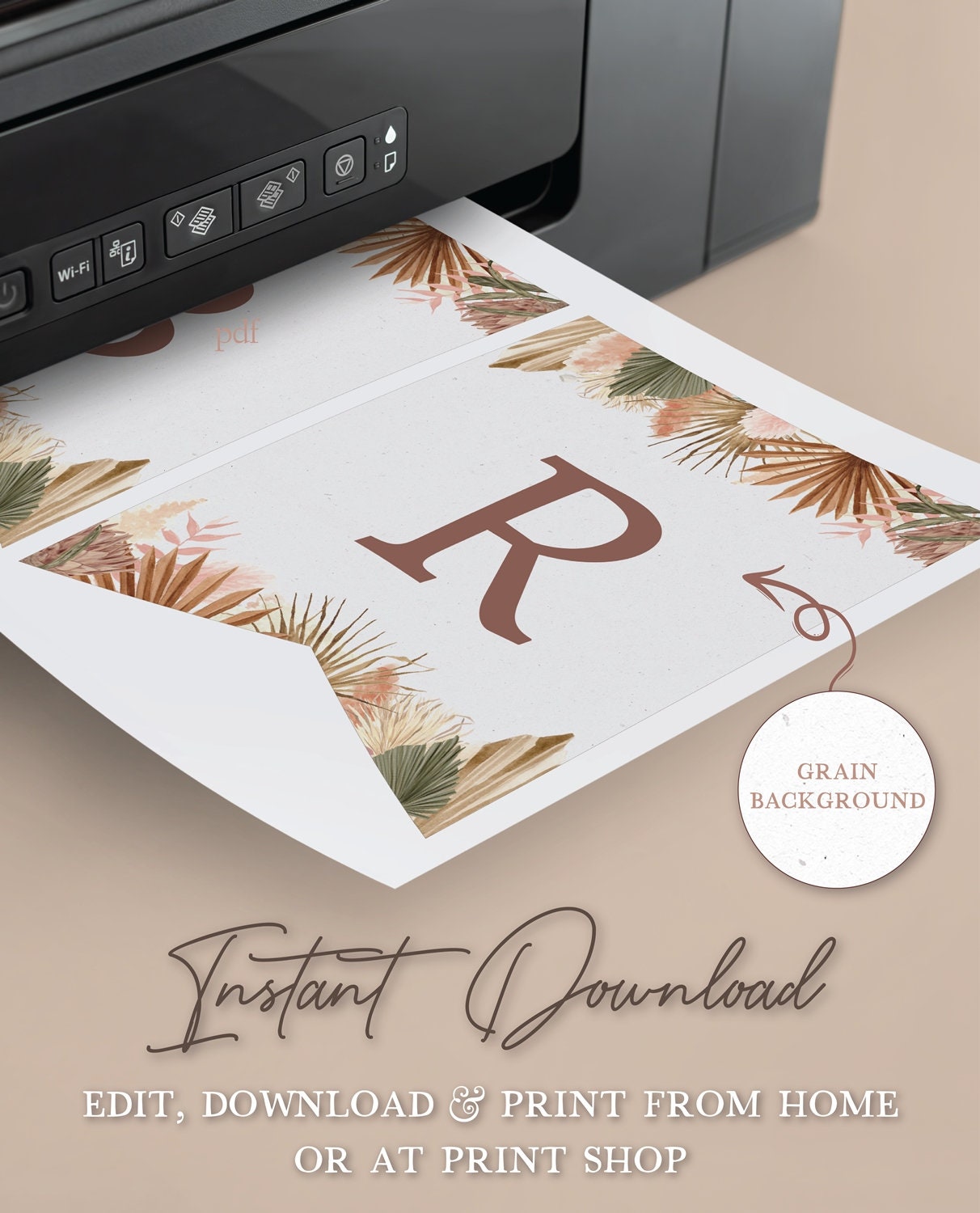 Boho Banner Template Bridal Shower Welcome Banner DIY - Etsy