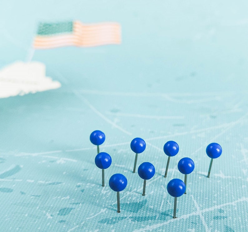 Dark blue push pins 100 pc map push pins dark blue ball | Etsy