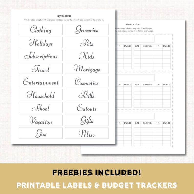 Cash Envelope PDF Money Envelope System Envelope Download - Etsy