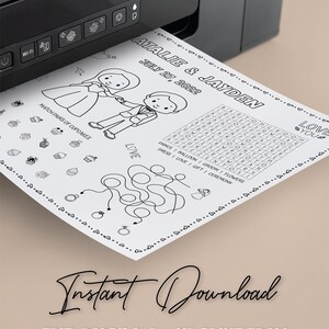 Printable Wedding Placemat | Wedding Activity Sheet | Wedding Coloring ...