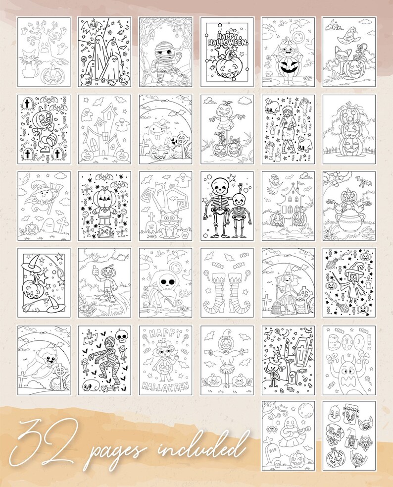 Halloween Coloring Pages Custom Halloween Activities for - Etsy