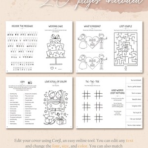 Wedding Activity Book for Kids | Wedding Coloring Book | Kids Activity ...