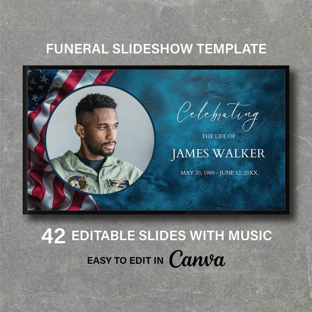 Veteran Funeral Slideshow Template Military Memorial Service Slideshow ...