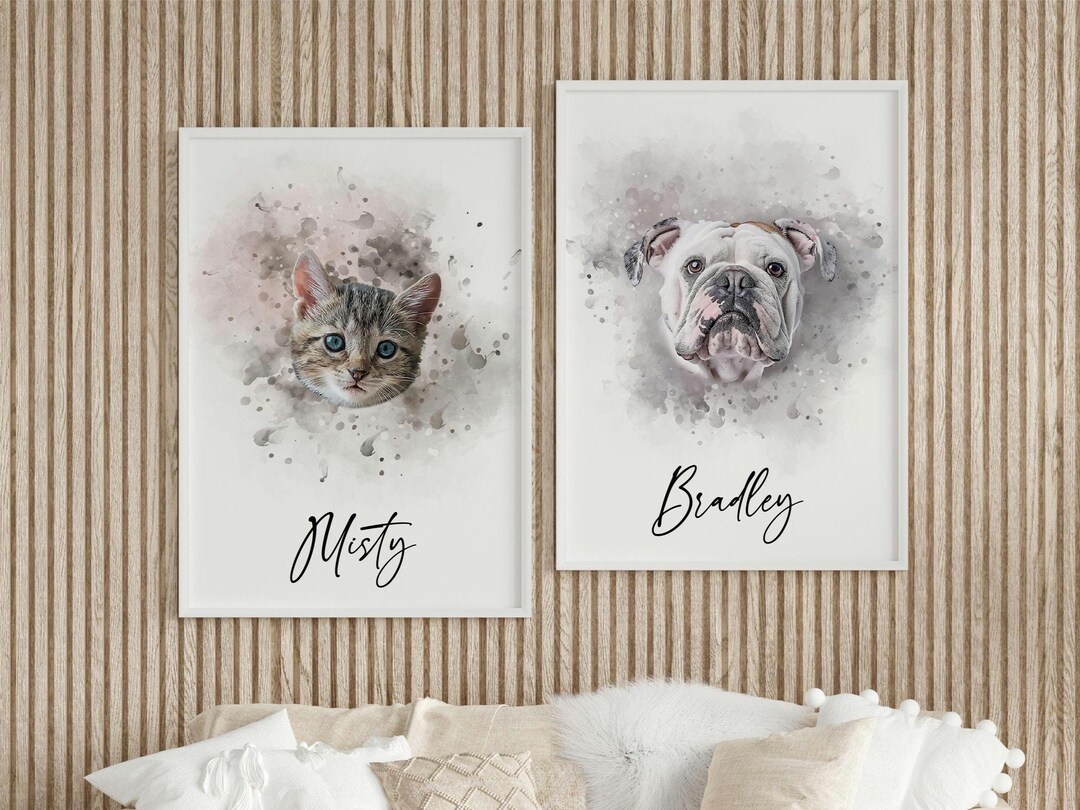 Pet Portraits Dog Wallpaper Multiple Dog Portrait Gifts for Cat Lovers ...