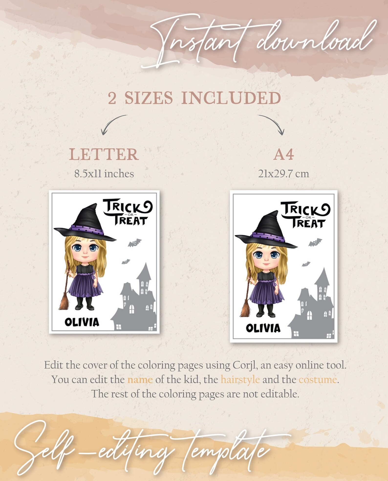 Halloween Coloring Pages Custom Halloween Activities for - Etsy